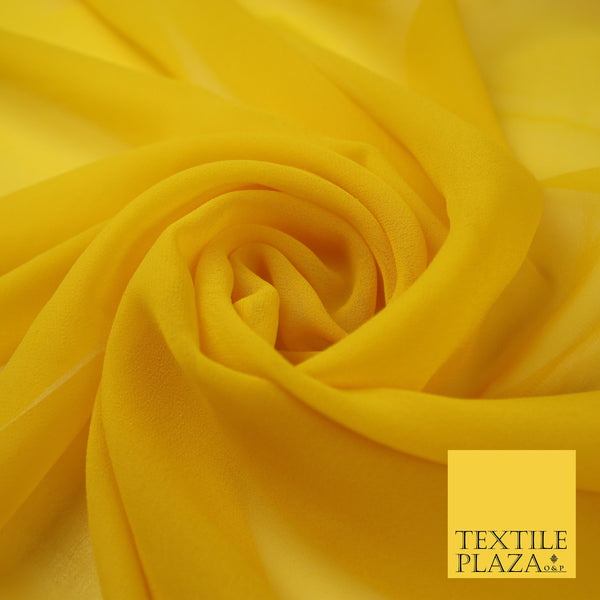 MUSTARD YELLOW Premium Plain Dyed Chiffon Fine Soft Georgette Sheer Dr O P Birmingham